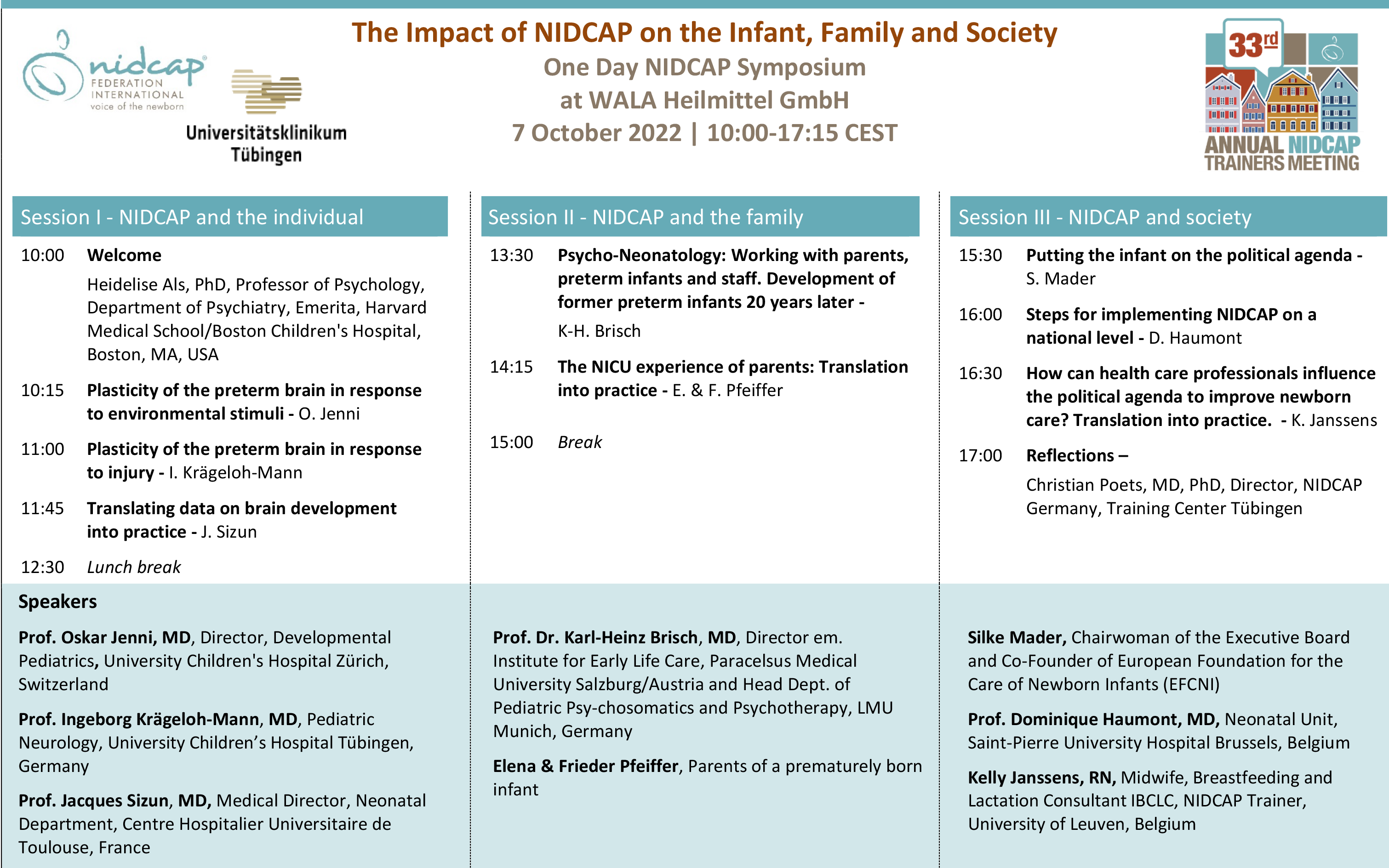 7 October 2022 NIDCAP Symposium - NIDCAP